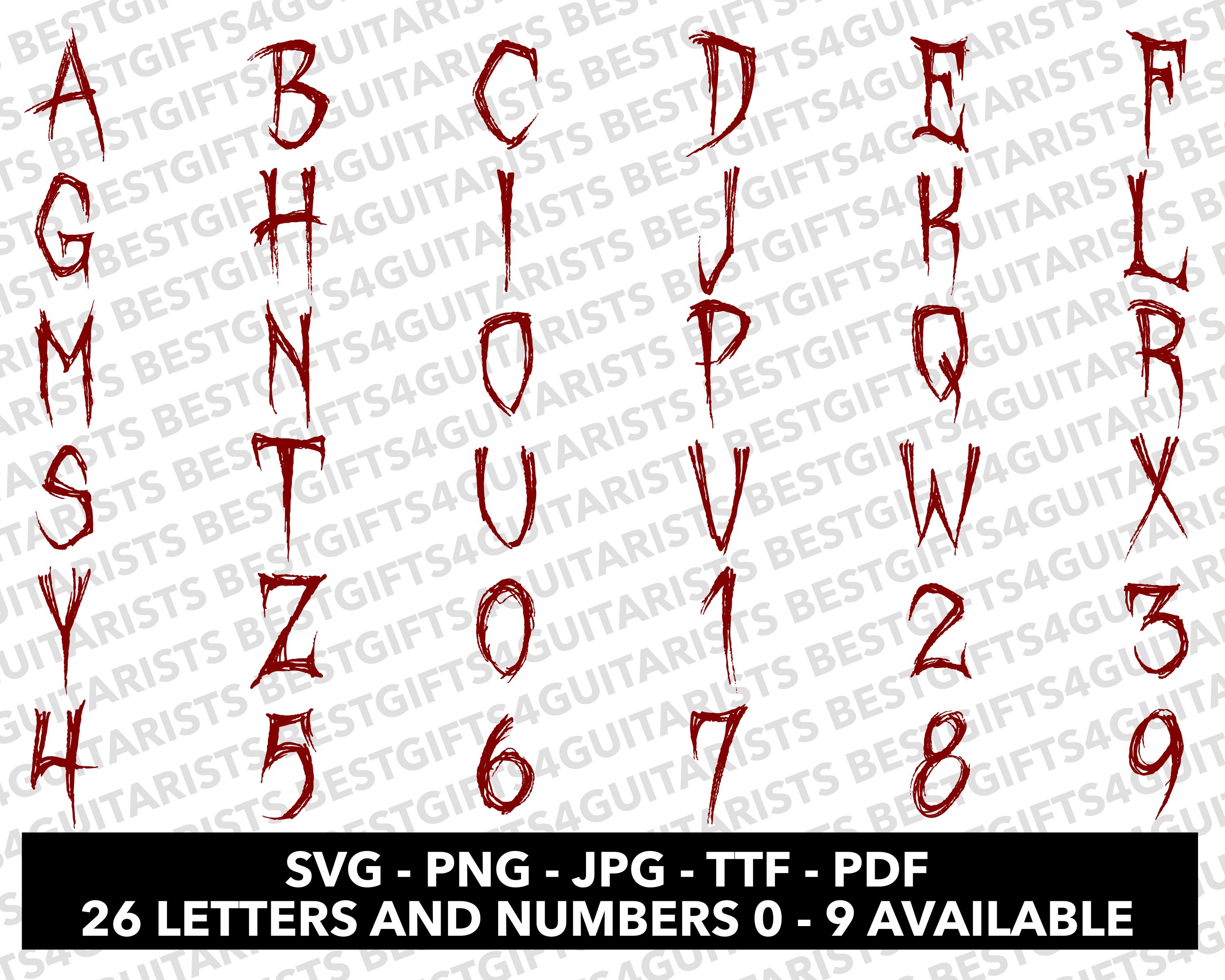 Distressed Horror Font SVG, Distressed Horror Movie Font for Canva ...