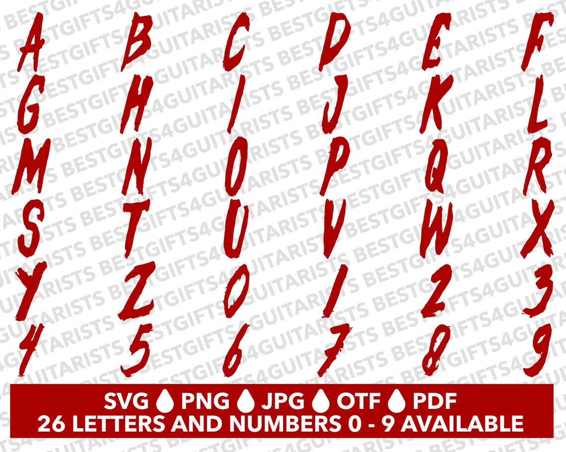 Bleeding Font SVG, Blood Font for Cricut, Blood Font SVG, PNG, Jpg, Otf, Pdf Blood Font for ...