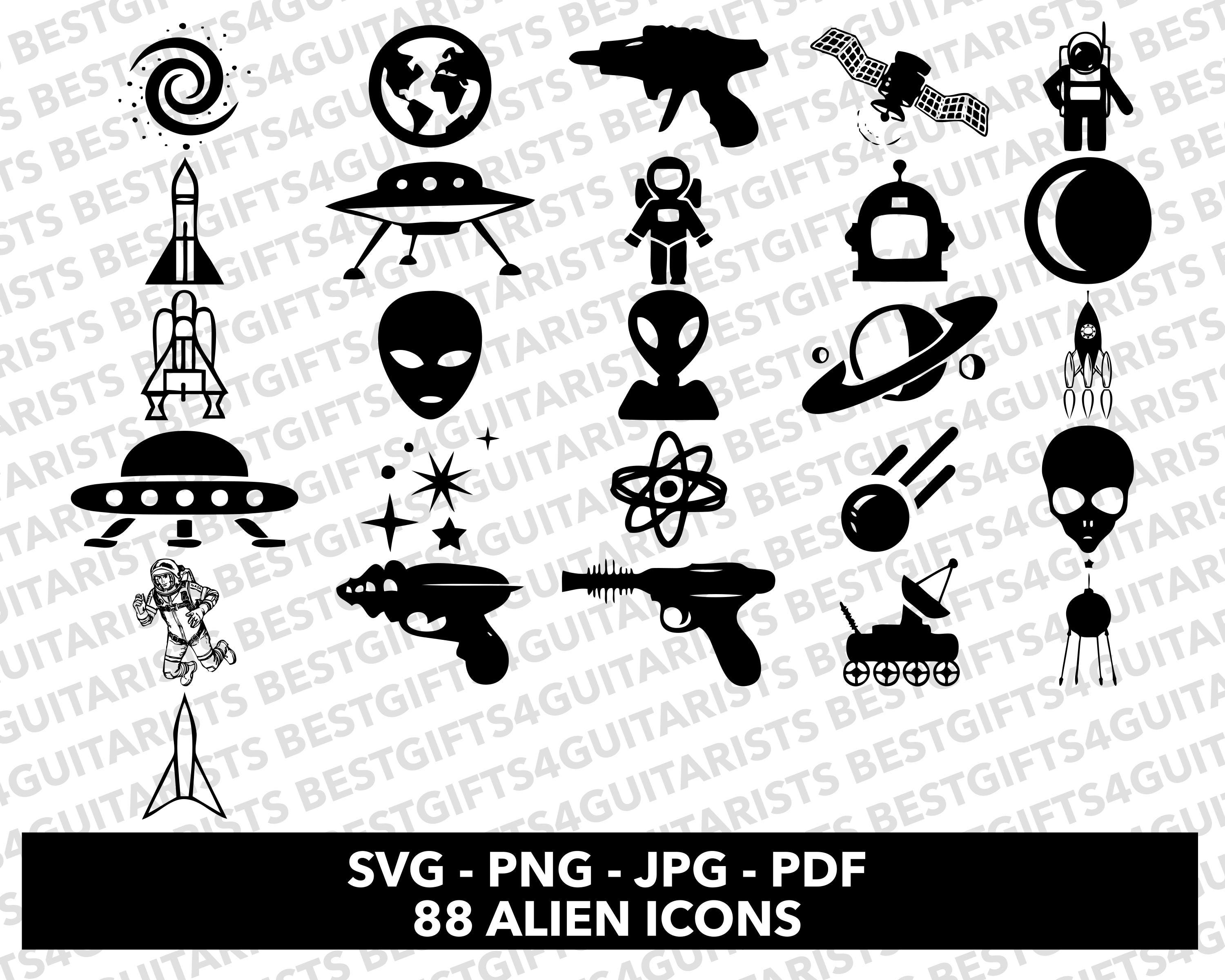 Alien Icons SVG, Alien Icons for Cricut, Alien Logo SVG, PNG, Jpg, Pdf ...