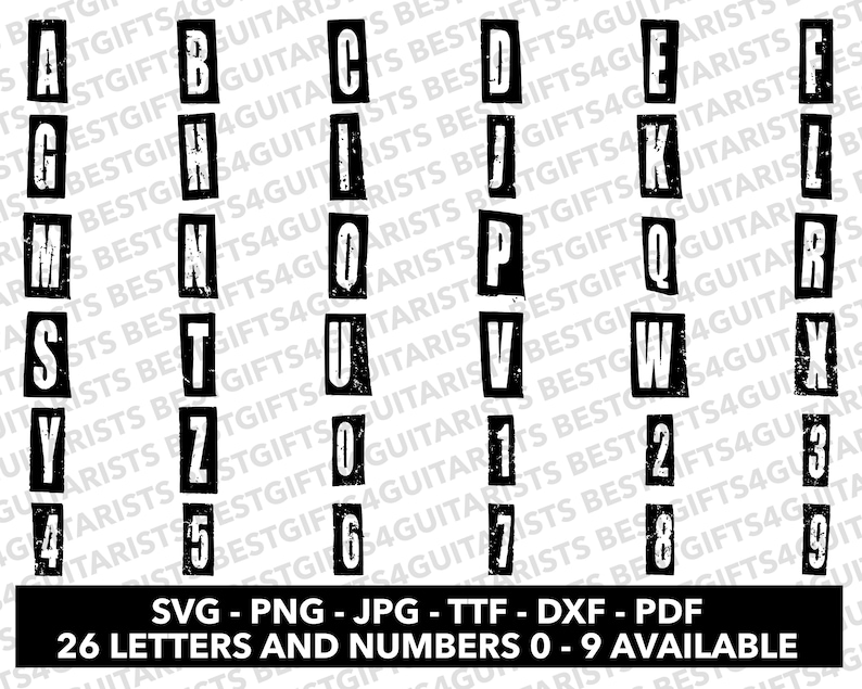 Distressed Cut Out Font SVG, Distressed Font, Distressed Numbers Svg, Png, Jpg, Ttf, Dxf, Pdf ...
