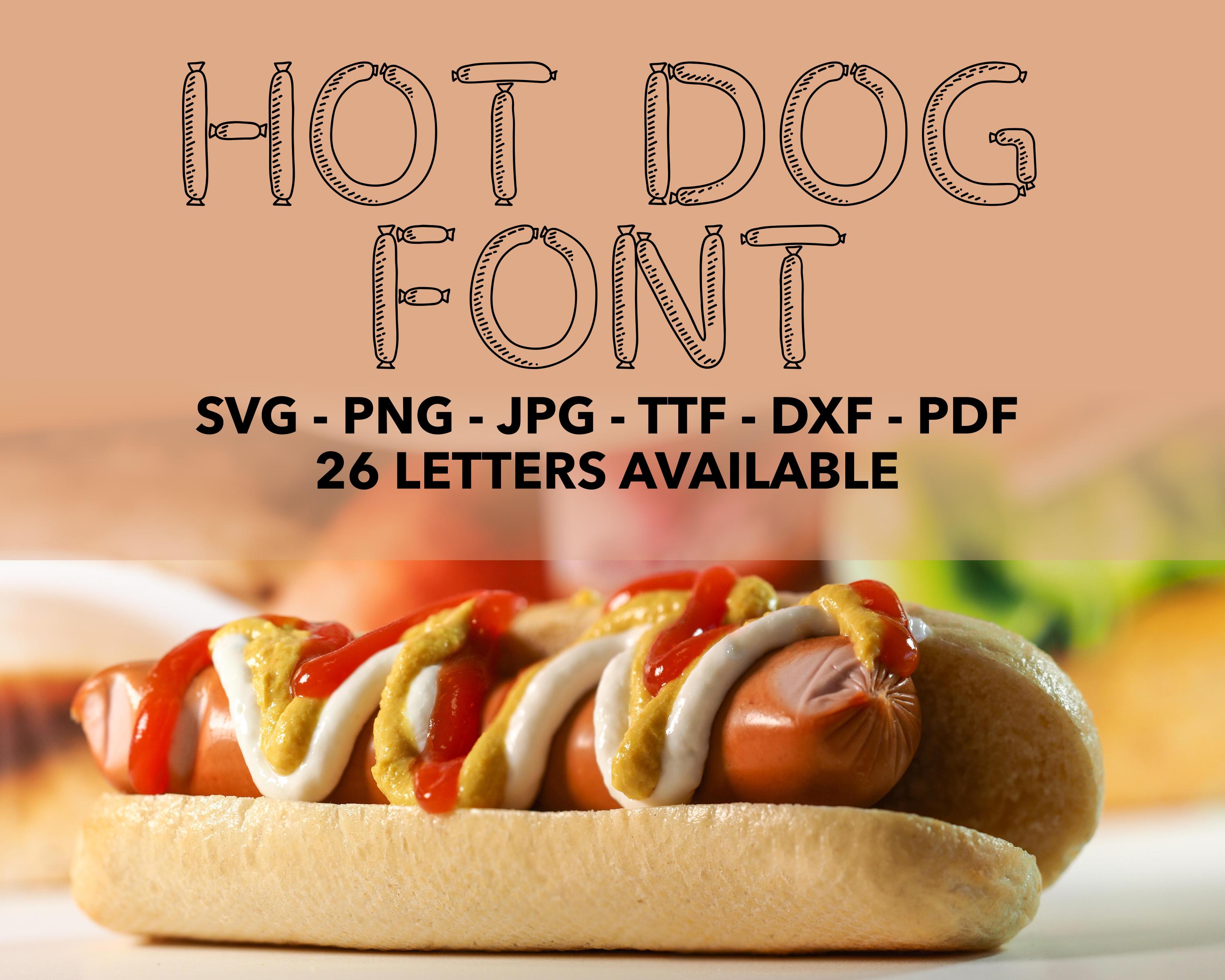 Hot Dog Font SVG - Hot Dog Font PNG - Hot Dog Font Clip Art - Hot Dog ...