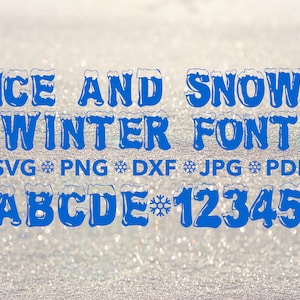Icy Font SVG Icy Letters PNG Icy Numbers JPG Ice Font Clip Art Snow Alphapack Svg, Png, Dxf, Jpg ...