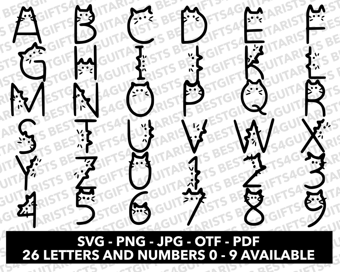 Cat Font SVG, Cat Font For Canva, Cat Font SVG, PNG, jpg, otf, pdf ...