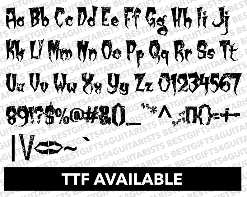 Distressed Font SVG, Horror Font, Distressed Letters Svg, Png, Jpg, Ttf ...