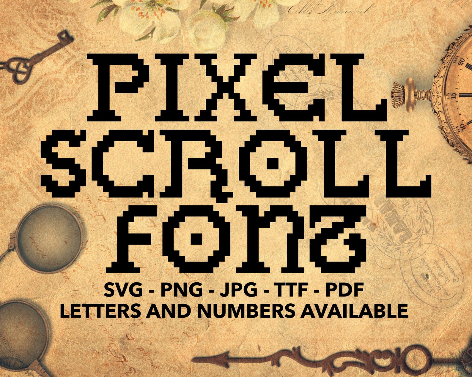 Pixel Scroll Font SVG, Pixel Font for Cricut, Pixel Font SVG, PNG, Jpg ...