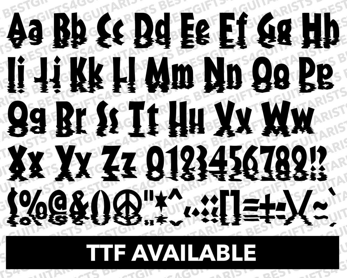 Water Font SVG, Water Reflection Font, Water Numbers SVG, PNG, Jpg, Ttf ...