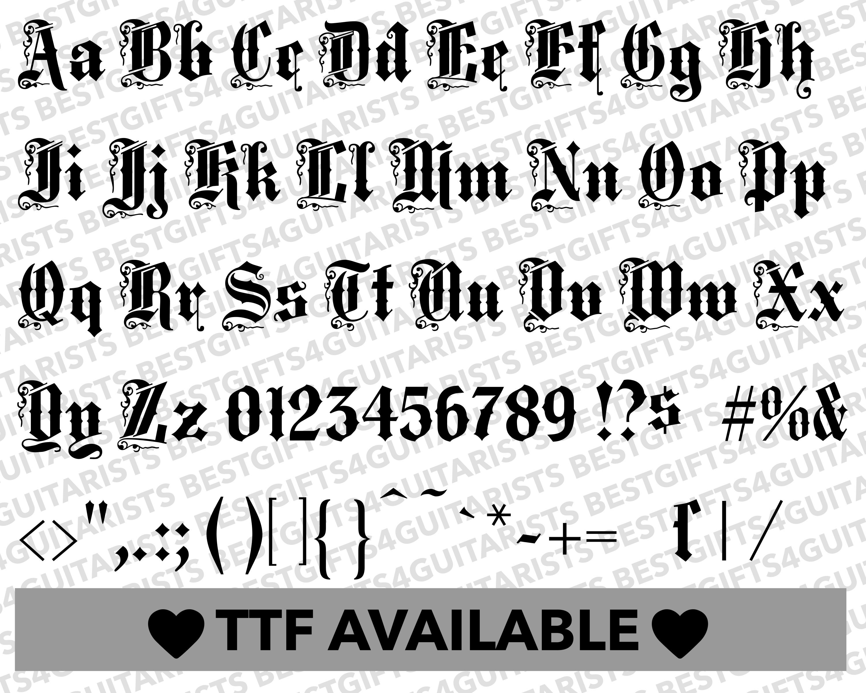 Gothic Flurish Font SVG, Blackletter Font SVG, Gothic Font Svg, Png ...