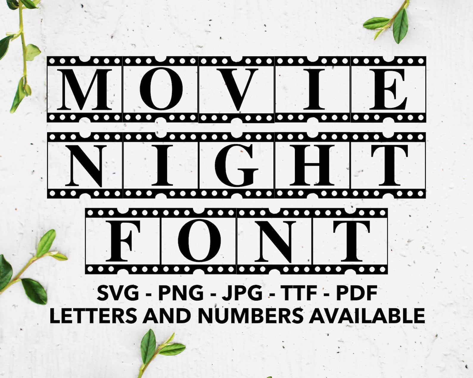 Movie Night Font SVG, Movie Font for Cricut, Movie Font SVG, PNG, Jpg ...