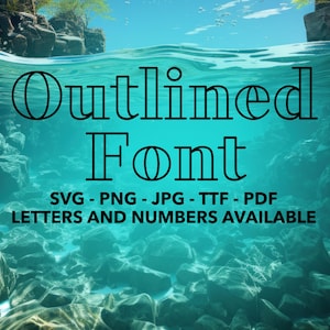 Outlined Font SVG, Outline Font for Cricut, Outline Font SVG, PNG, Jpg ...
