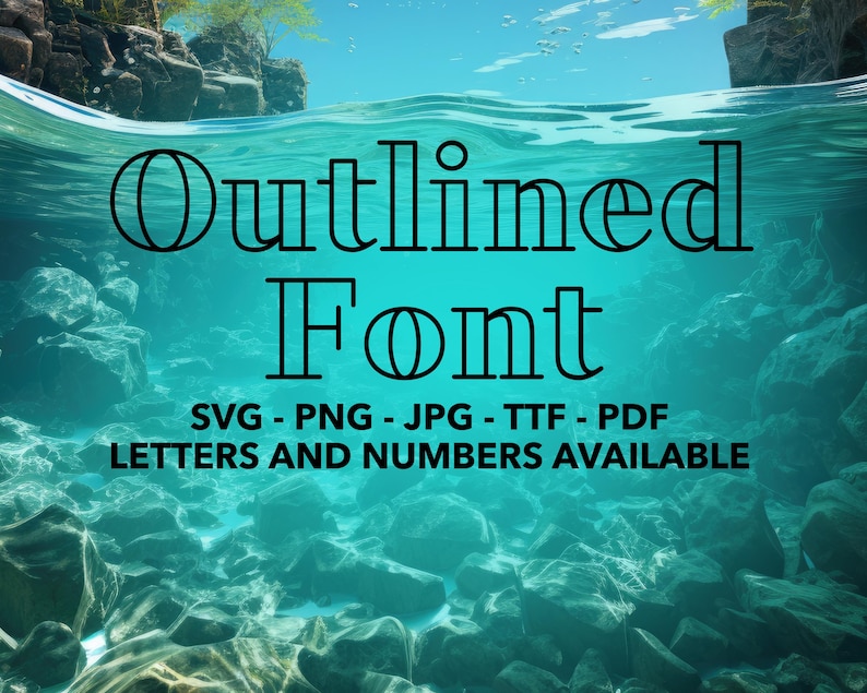 Outlined Font SVG, Outline Font for Cricut, Outline Font SVG, PNG, Jpg ...