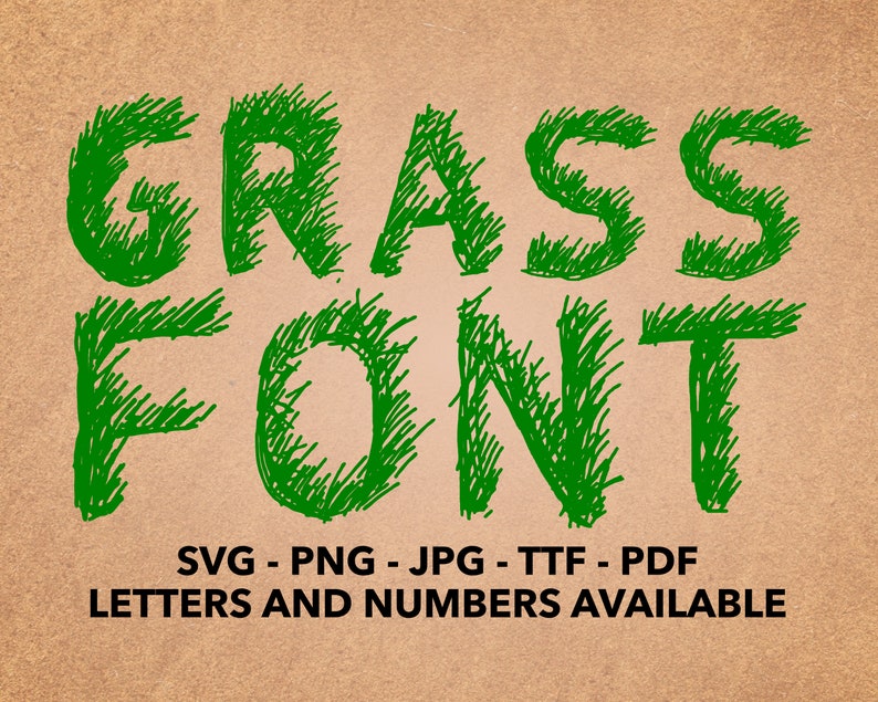 Grass Font SVG, Grass Font for Cricut, Grass Font SVG, PNG, Jpg, Ttf, Pdf Grass Font for Canva ...