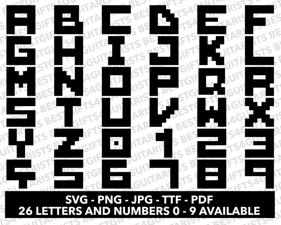 Square Pixel Font SVG, Pixel Font for Cricut, Pixel Font SVG, PNG, Jpg ...