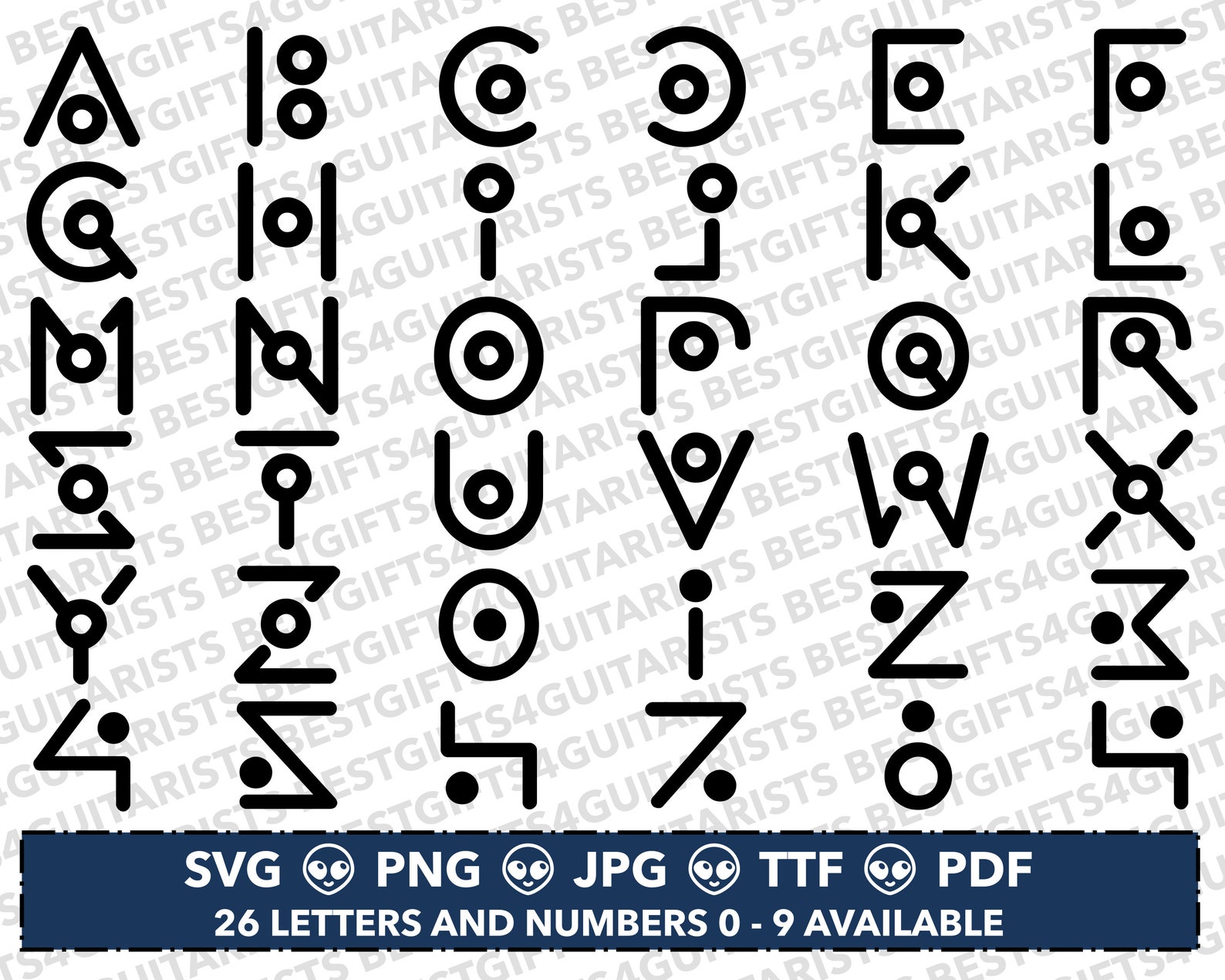 Alien Font 2 SVG, Alien Font 2 TTF, Alien Letters Svg, Png, Jpg, Ttf ...