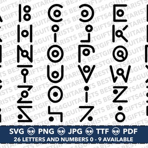 Alien Font 2 SVG, Alien Font 2 TTF, Alien Letters Svg, Png, Jpg, Ttf ...