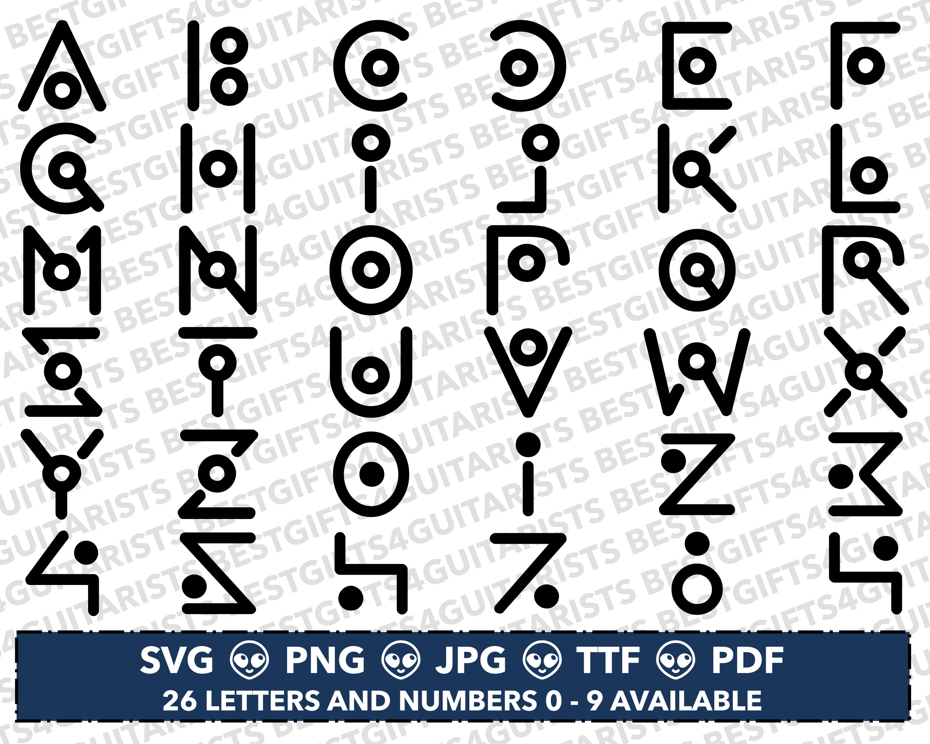 Alien Font 2 SVG, Alien Font 2 TTF, Alien Letters Svg, Png, Jpg, Ttf ...