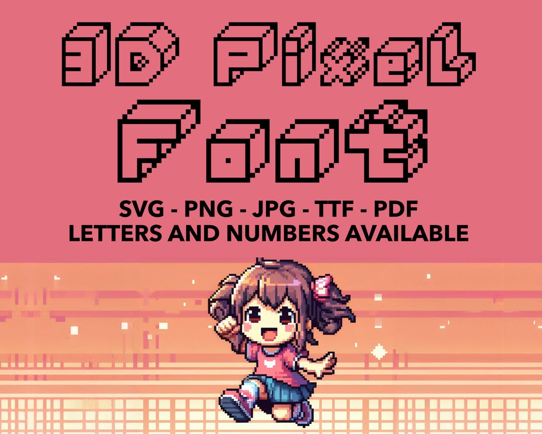 3D Pixel Font SVG, Pixel Font for Canva, Pixel Font SVG, PNG, Jpg, Ttf ...