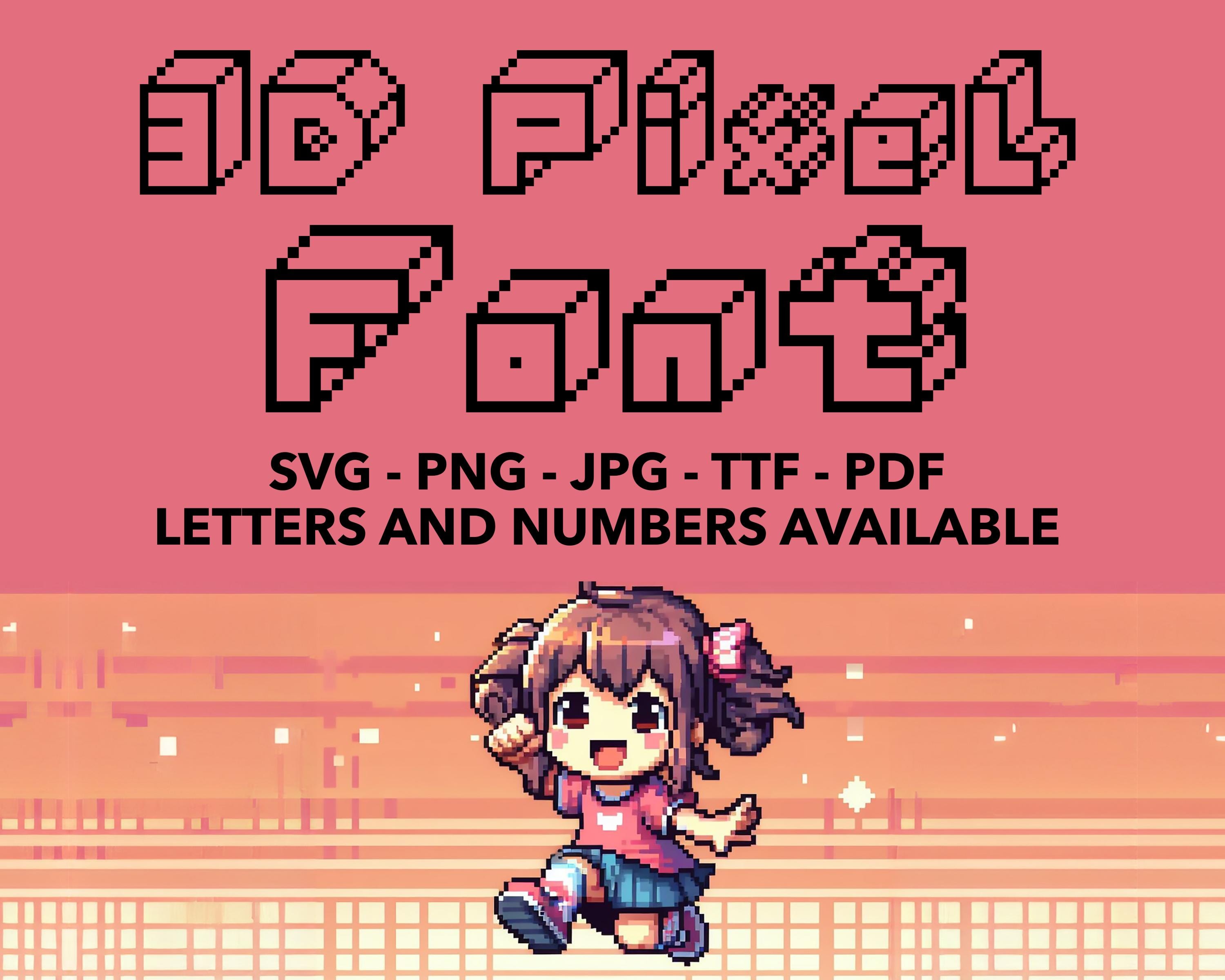 3D Pixel Font SVG, Pixel Font for Canva, Pixel Font SVG, PNG, Jpg, Ttf ...