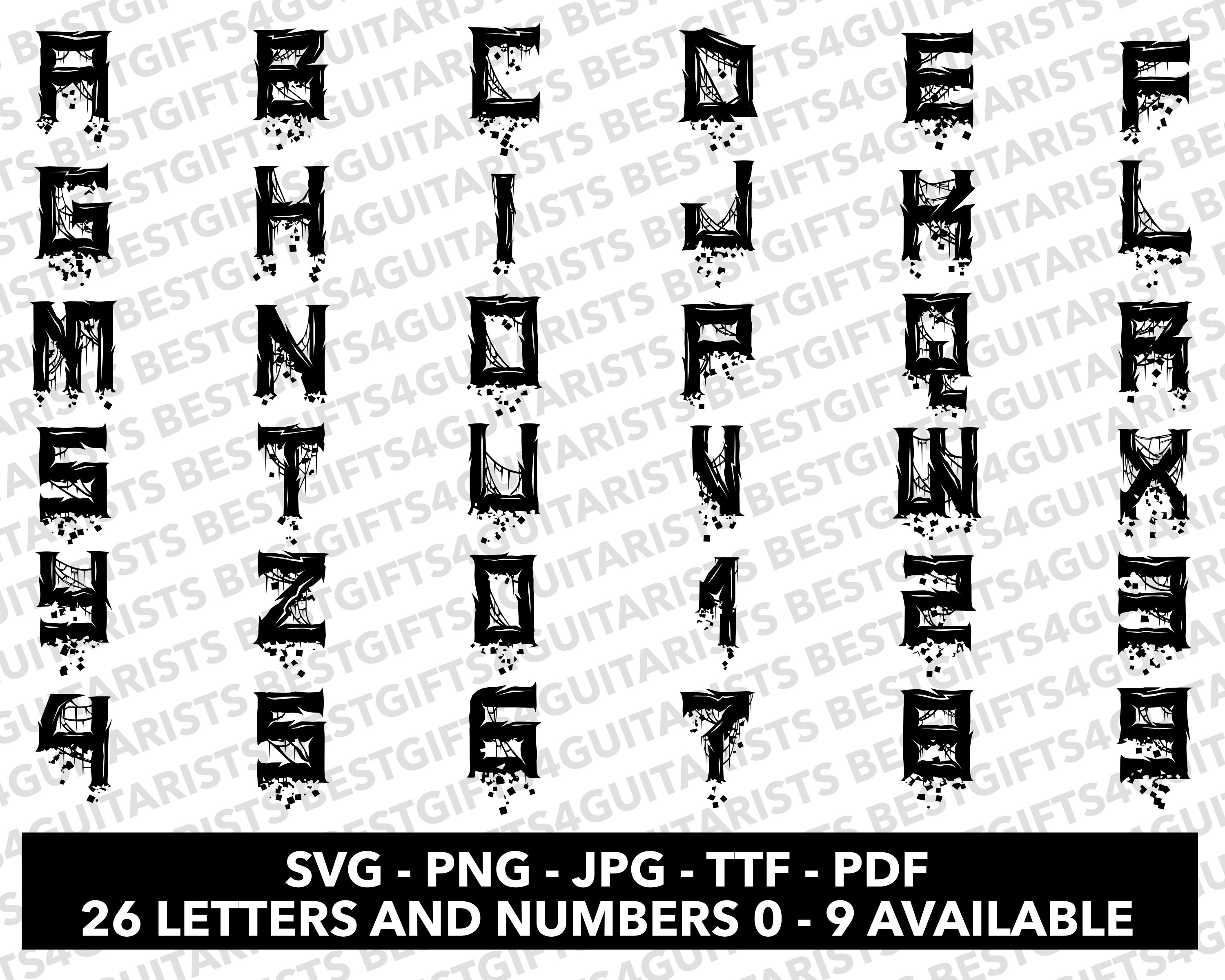 Horror Font SVG, Web Alphabet SVG, Horror Font for Cricut Svg, Ttf, Jpg ...