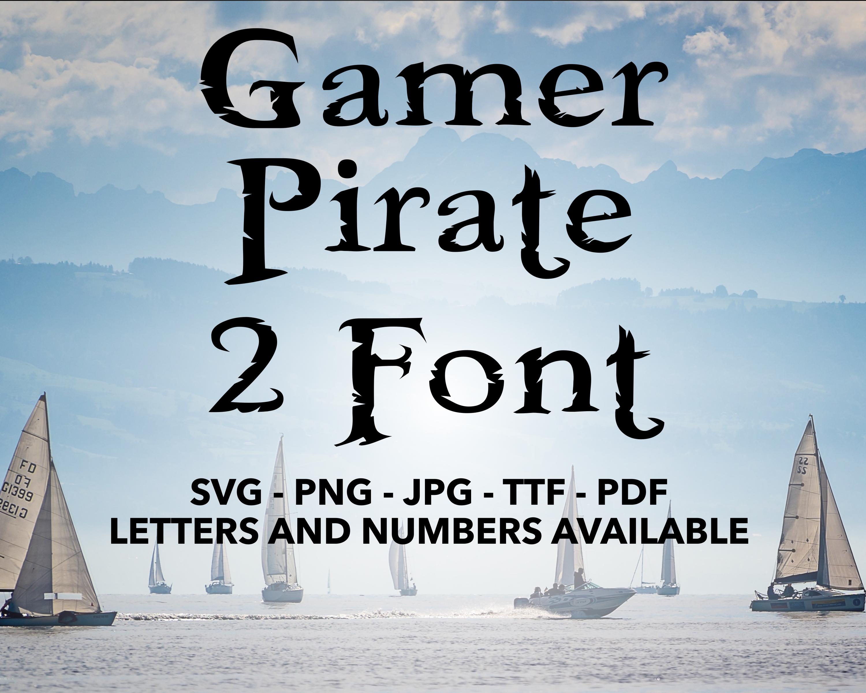 Gamer Pirate Font SVG, Pirate Font for Cricut, Distressed Font SVG, PNG ...