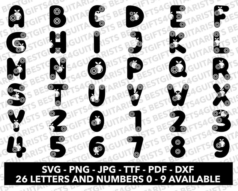 Orange Fruit Font SVG, Orange Alphabet, Fruit Font Clip Art, Orange ...