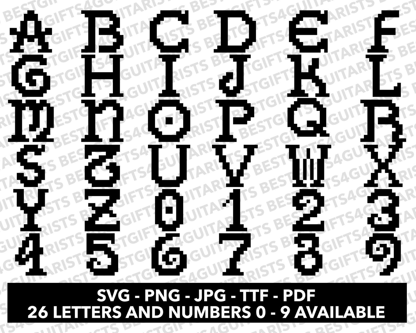 Pixel Scroll Font SVG, Pixel Font for Cricut, Pixel Font SVG, PNG, Jpg ...