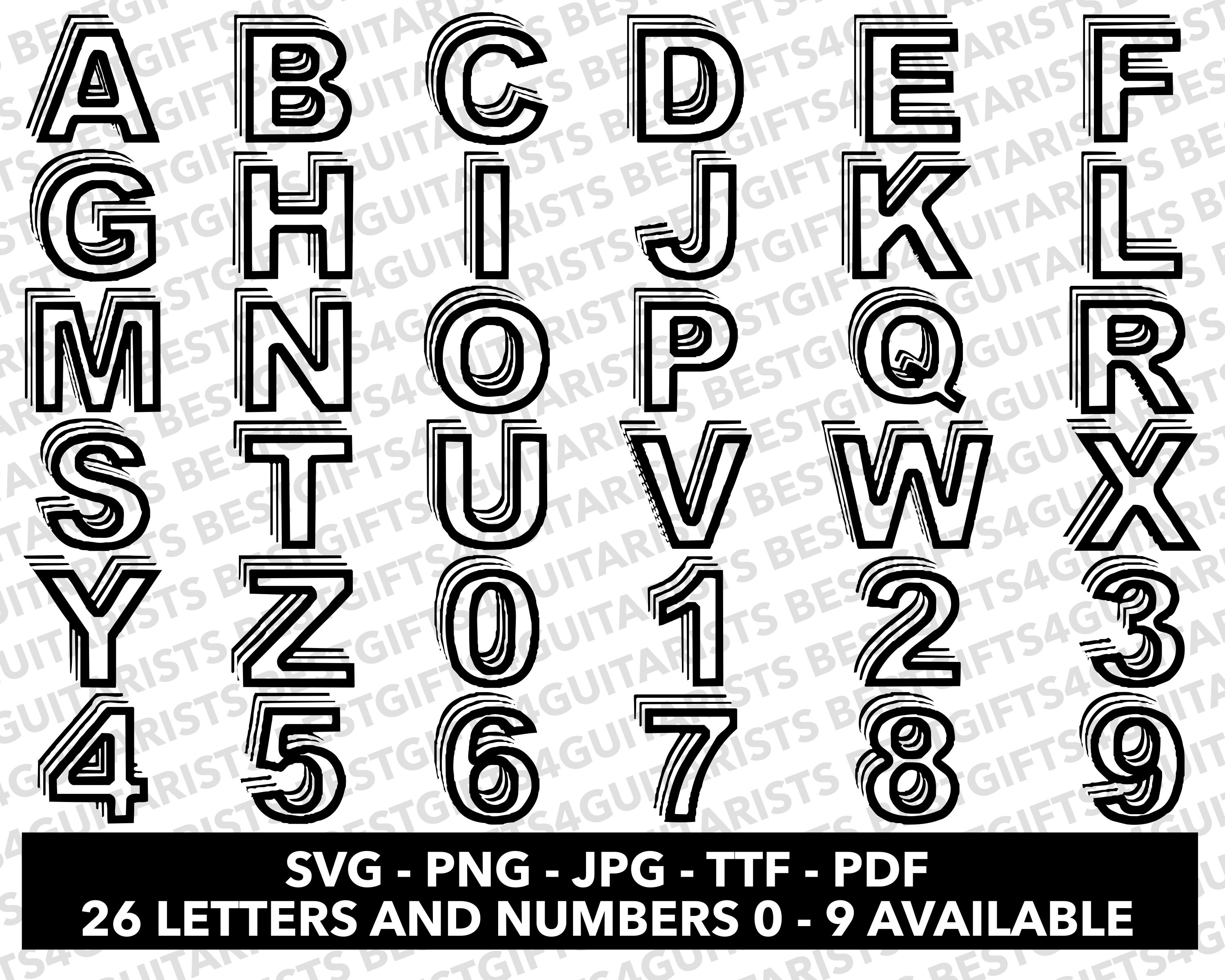 Distressed Shadow Font SVG, Distressed Font for Cricut, Distressed Font ...