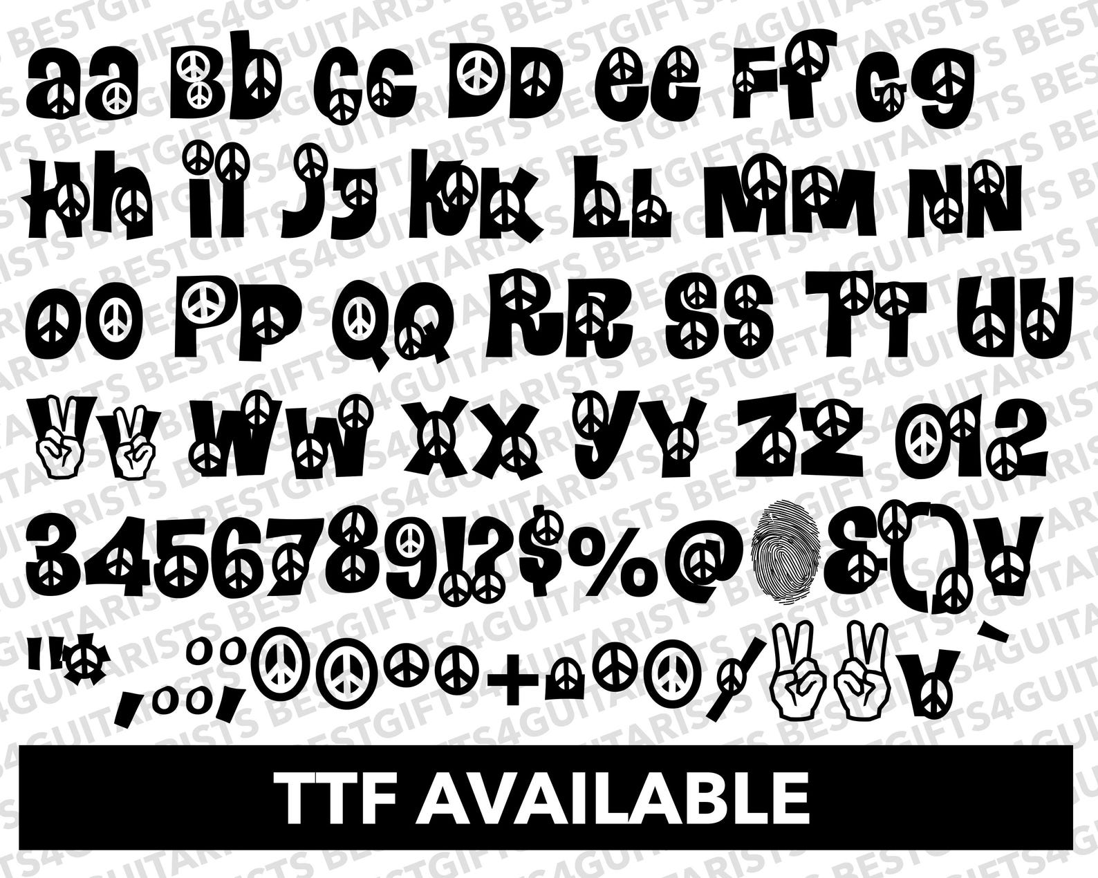 Peace Font SVG, Peace Font for Canva, Peace Letters, Peace Numbers Svg ...