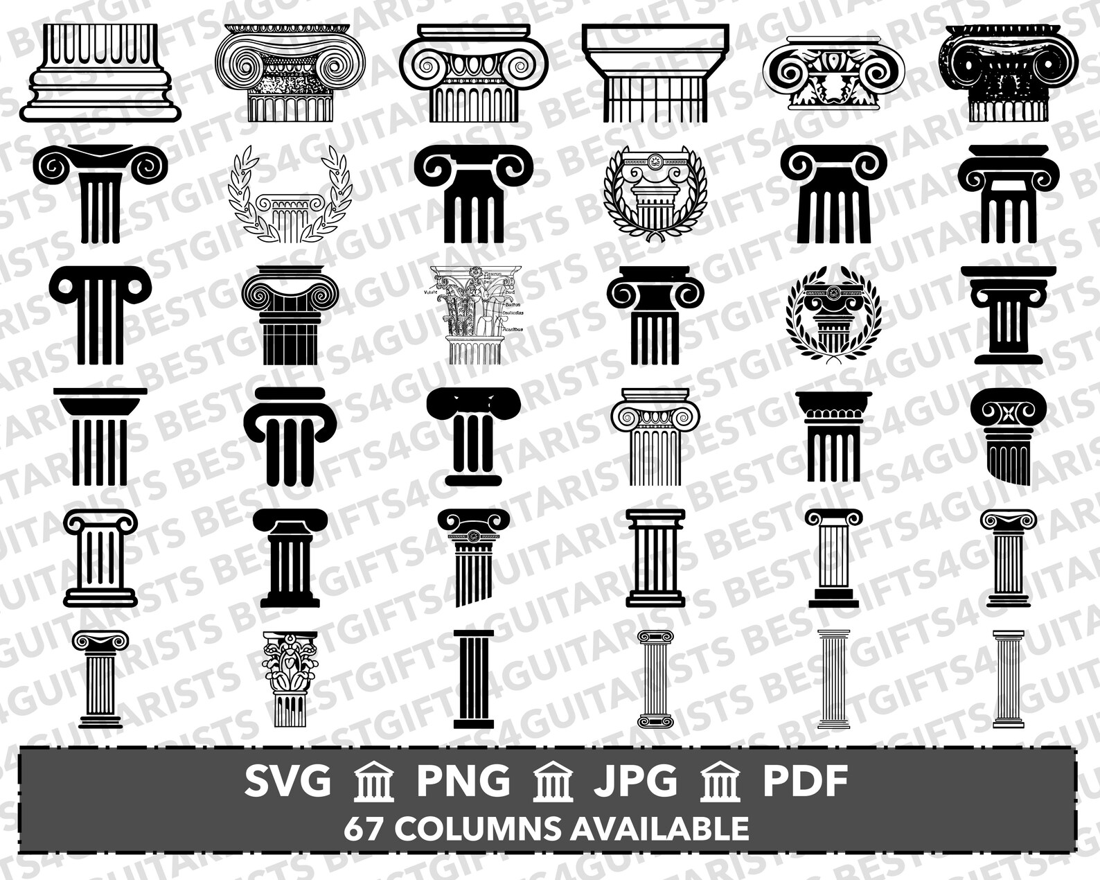 Column SVG, Greek Column SVG, Column Alphapack Svg, Png, Jpg, Pdf ...