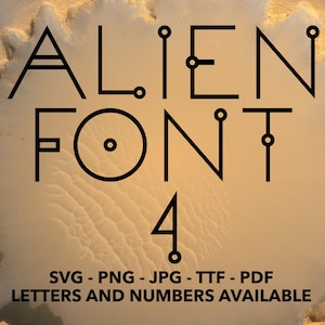 Alien Font SVG, Alien Font TTF, Alien Letters Svg, Png, Jpg, Ttf, Pdf ...