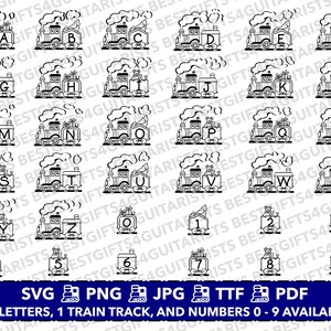 Train Font SVG, Train Letters, Train Numbers Svg, Png, Jpg, Ttf, Pdf ...