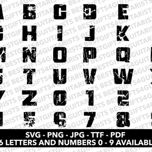 Distressed Font SVG, Distressed Numbers Svg, Png, Jpg, Ttf, Pdf ...