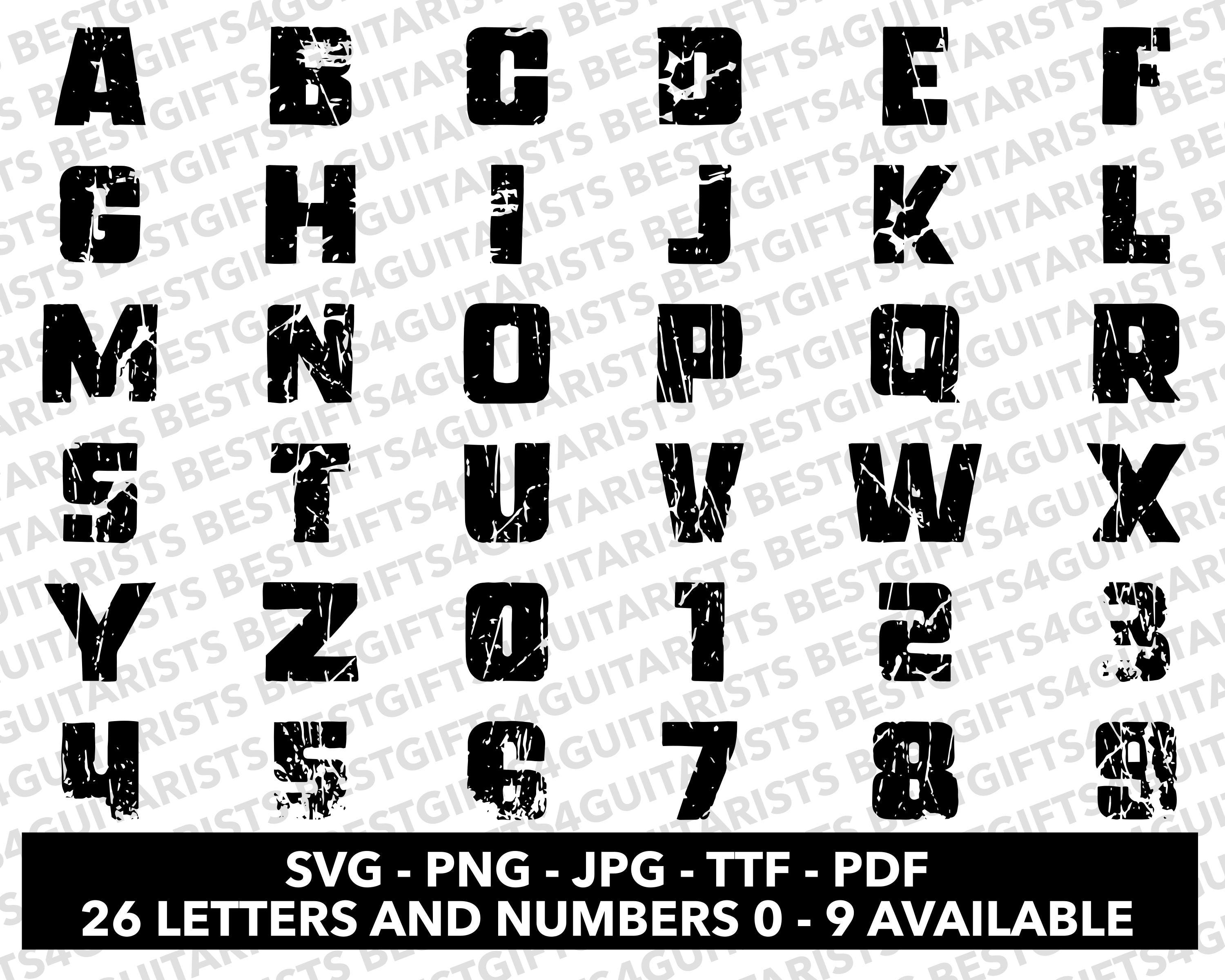 Distressed Font SVG, Distressed Numbers Svg, Png, Jpg, Ttf, Pdf ...