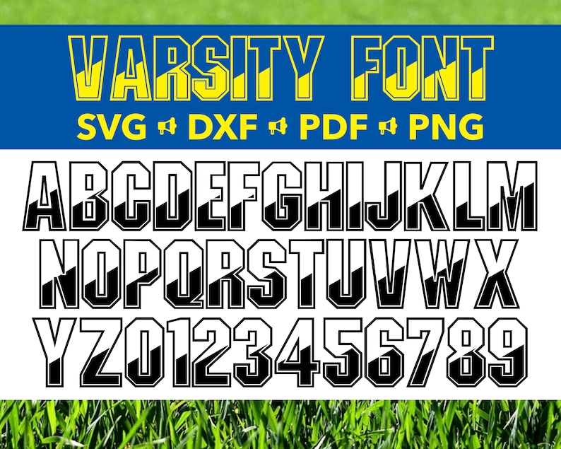 Varsity Font SVG Varsity Alphabet Sports Font School Font Dxf Pdf Png ...