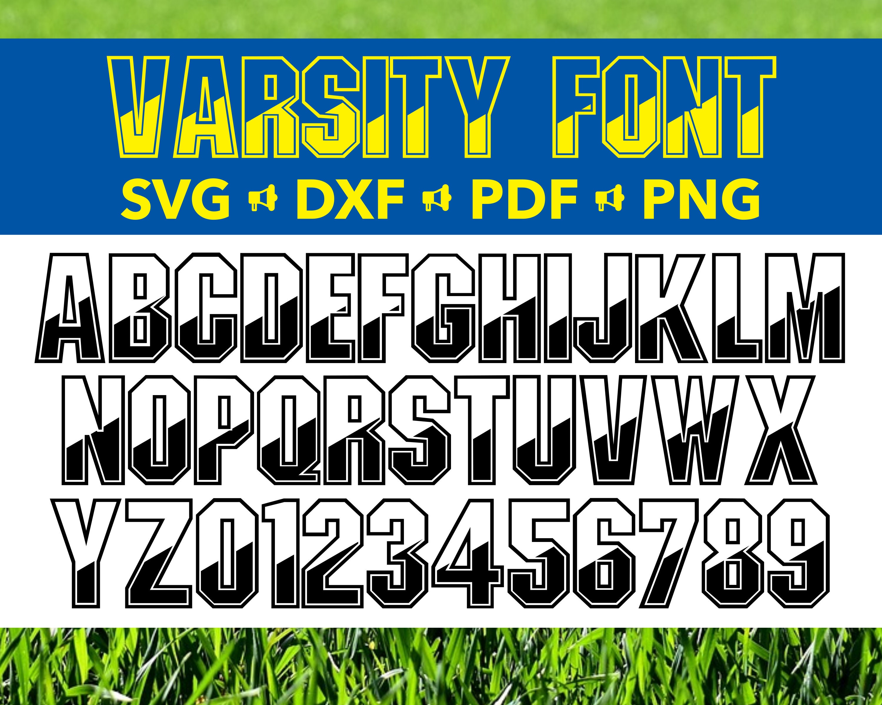 Varsity Font SVG Varsity Alphabet Sports Font School Font Dxf Pdf Png ...