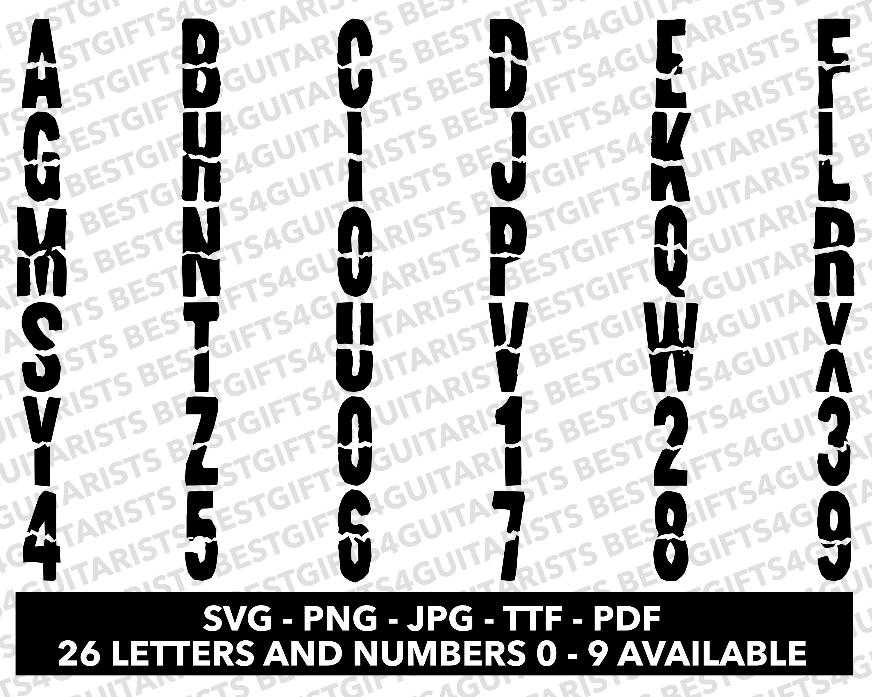 Distressed Ripped Font SVG, Distressed Font for Cricut, Distressed Font ...