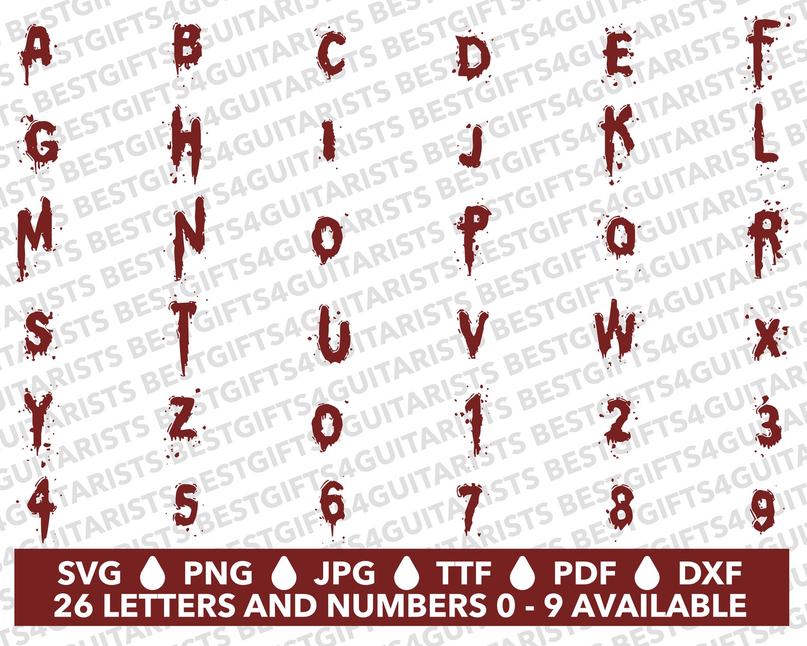 Blood Font SVG, Blood Alphabet SVG, Horror Font for Cricut Svg, Ttf ...