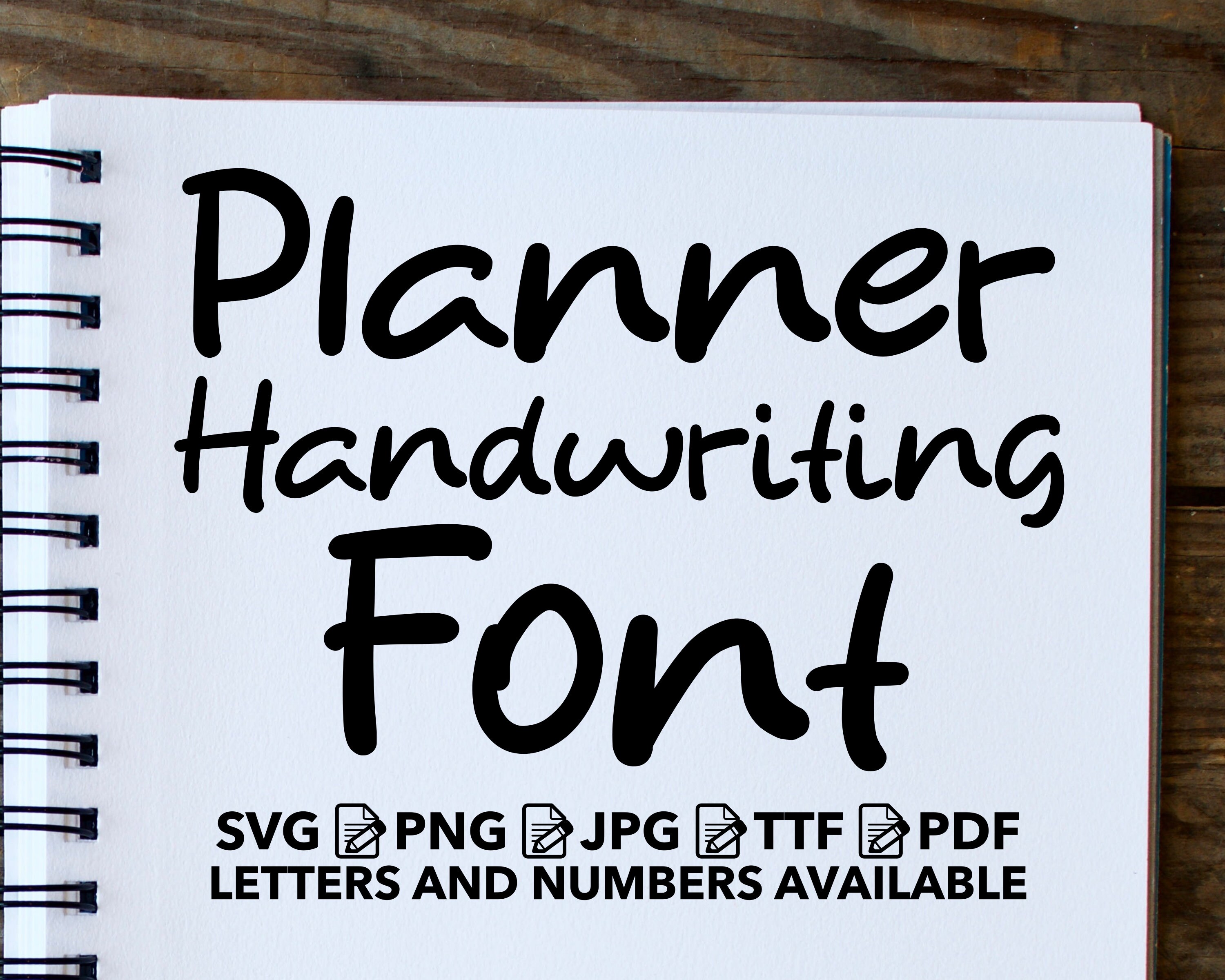 Planner Handwriting Font SVG, Planner Handwriting Font TTF, Planner ...