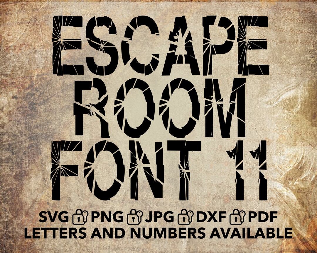 Escape Room Font 11 SVG Escape Room Letters PNG Escape Room - Etsy