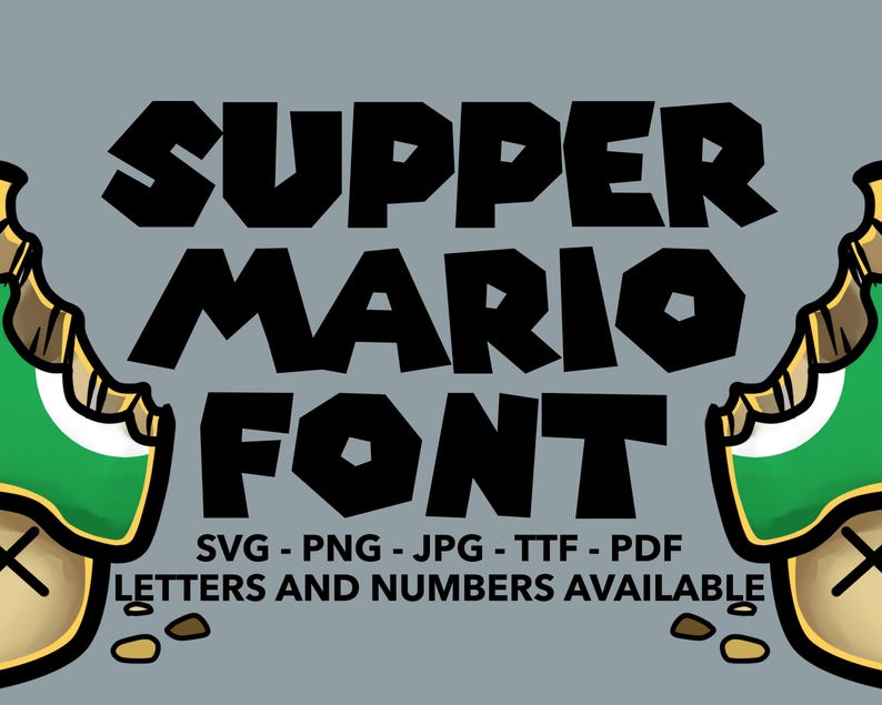 Supper Mario Font SVG, Supper Mario Font for Canva, Supper Mario Font ...