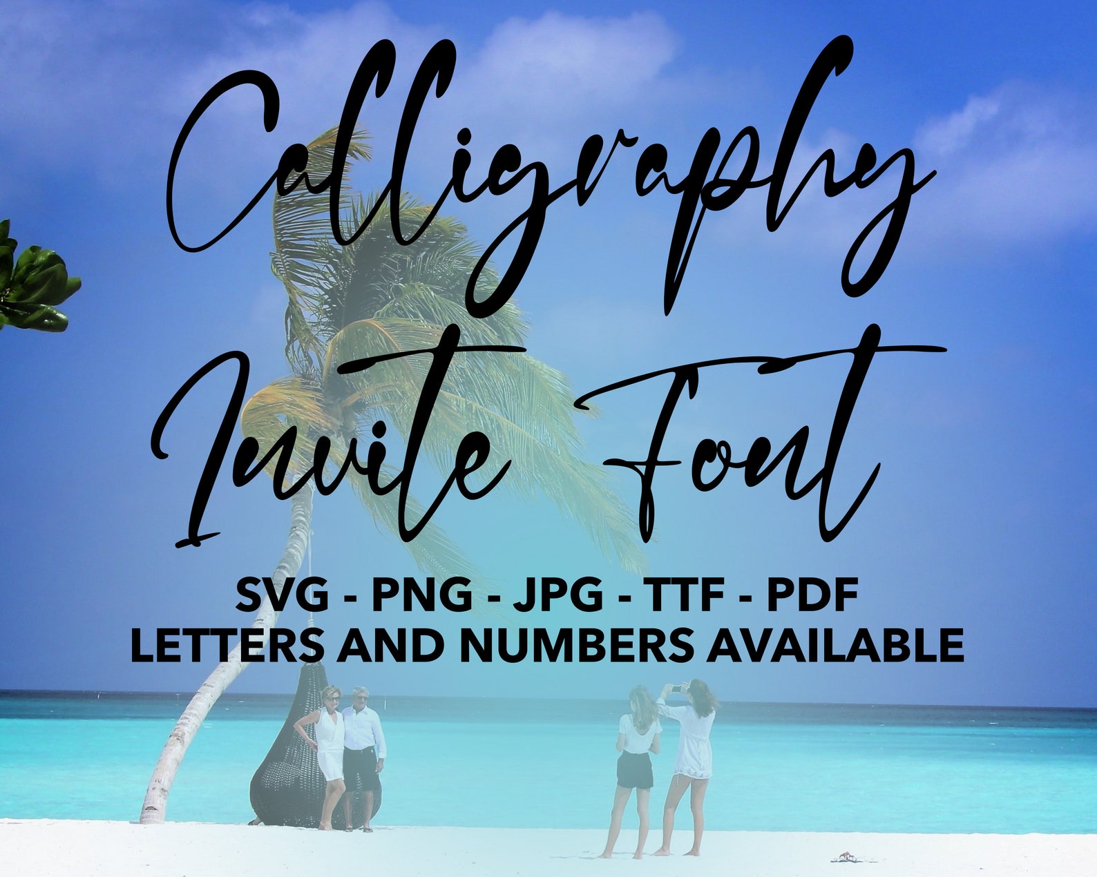 Calligraphy Invite Font SVG, Calligraphy Letters, Wedding Numbers ...