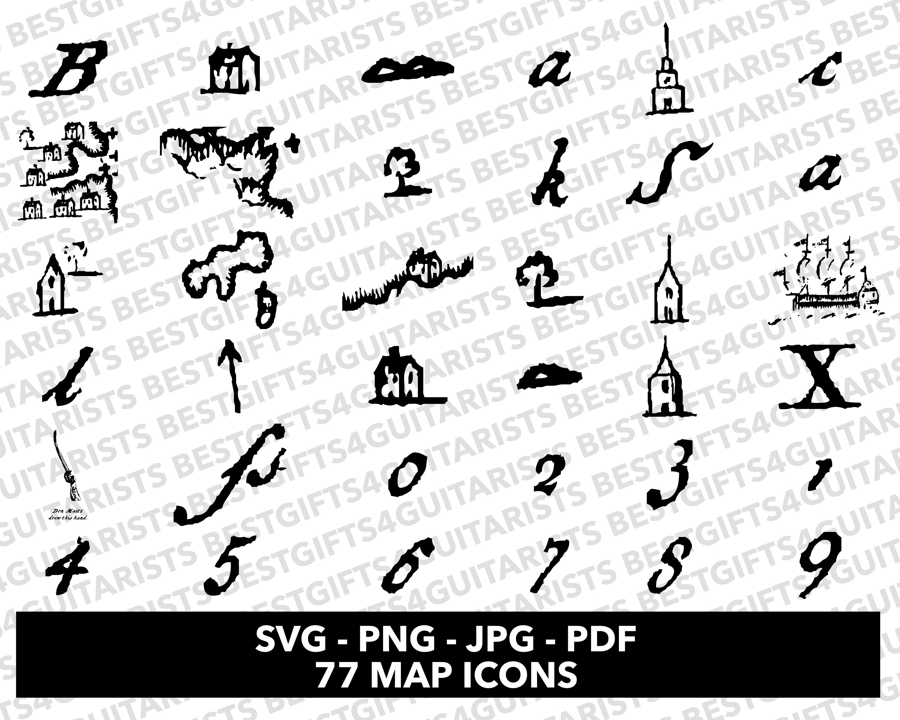 Map Icons SVG, Map Icons for Cricut, Map Logo SVG, PNG, Jpg, Pdf Map ...