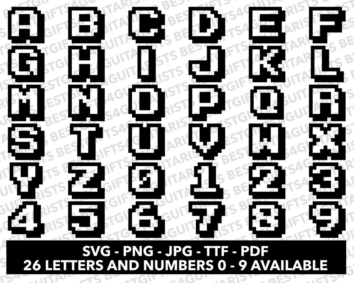 Pixel Arcade Font SVG, Pixel Font for Cricut, Pixel Font SVG, PNG, Jpg ...