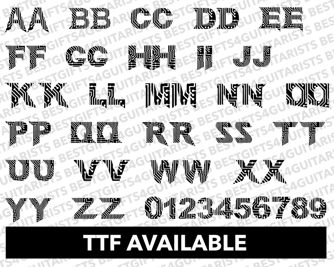 Circuit Font SVG, Circuit Font PNG, Circuit Letters Svg, Png, Jpg, Ttf ...