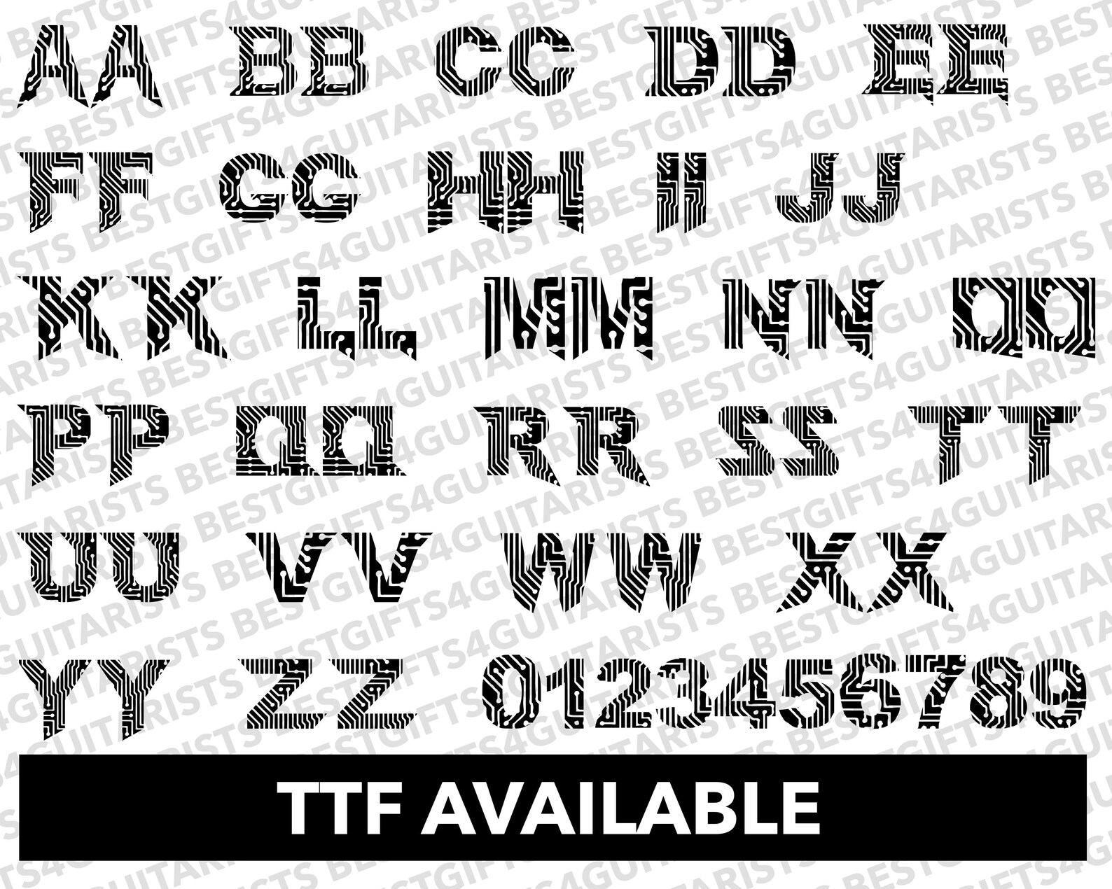 Circuit Font SVG, Circuit Font PNG, Circuit Letters Svg, Png, Jpg, Ttf ...