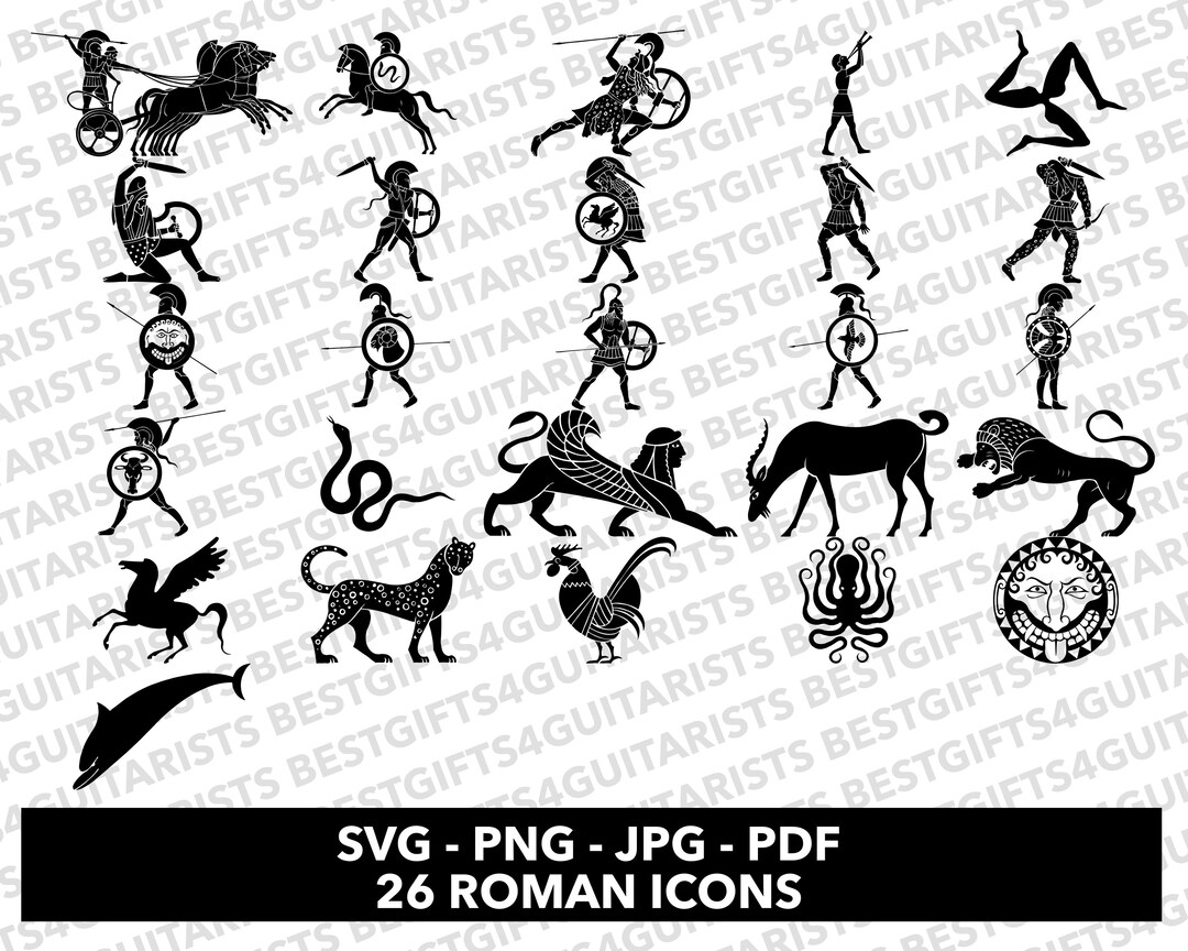 Roman Icons SVG, Rome SVG, Roman Symbols Svg, Png, Jpg, Pdf Roman ...
