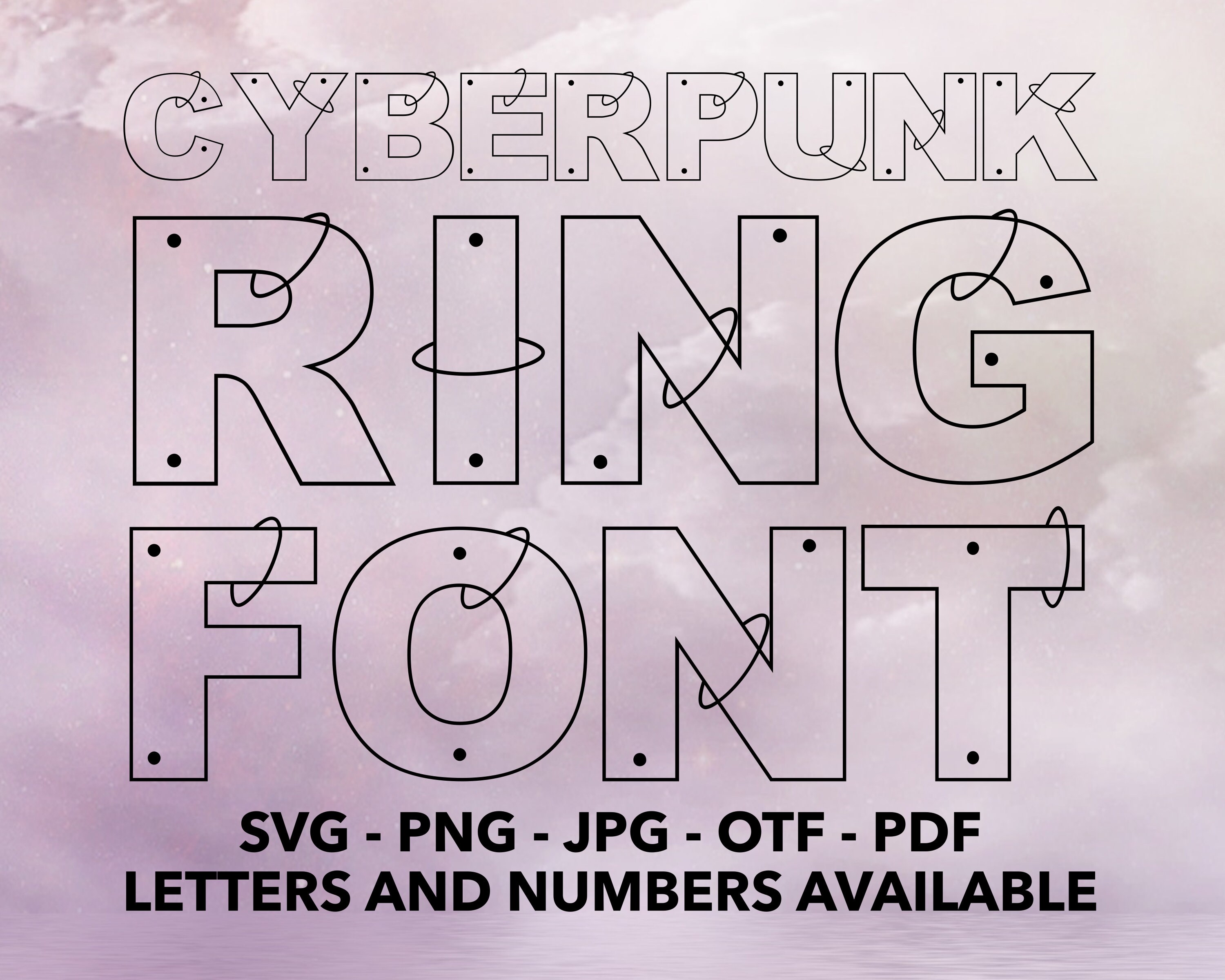 Cyberpunk Ring Font SVG, Cyberpunk Font for Cricut, Cyberpunk Font SVG ...
