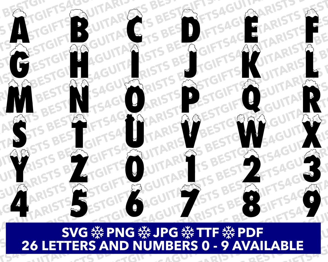 Snow Cap Font SVG, Snow Cap Font TTF, Icy Font, Icey Font, Ice Font Svg ...