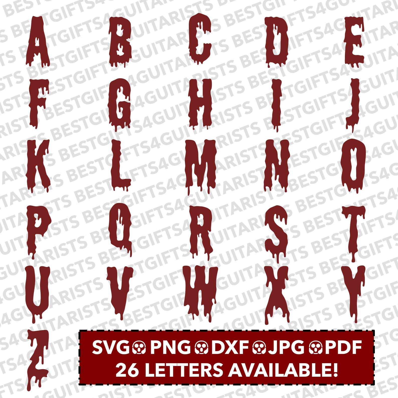 Blood Dripping Font SVG Blood Dripping Alphabet Horror Font Clip Art ...