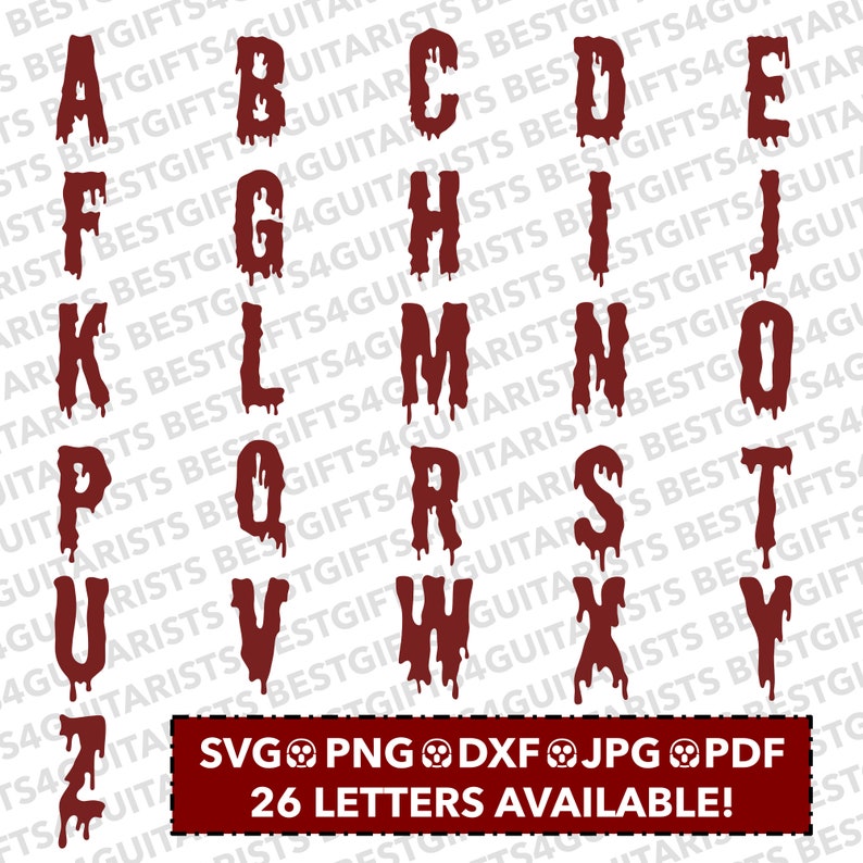 Blood Dripping Font SVG Blood Dripping Alphabet Horror Font Clip Art ...