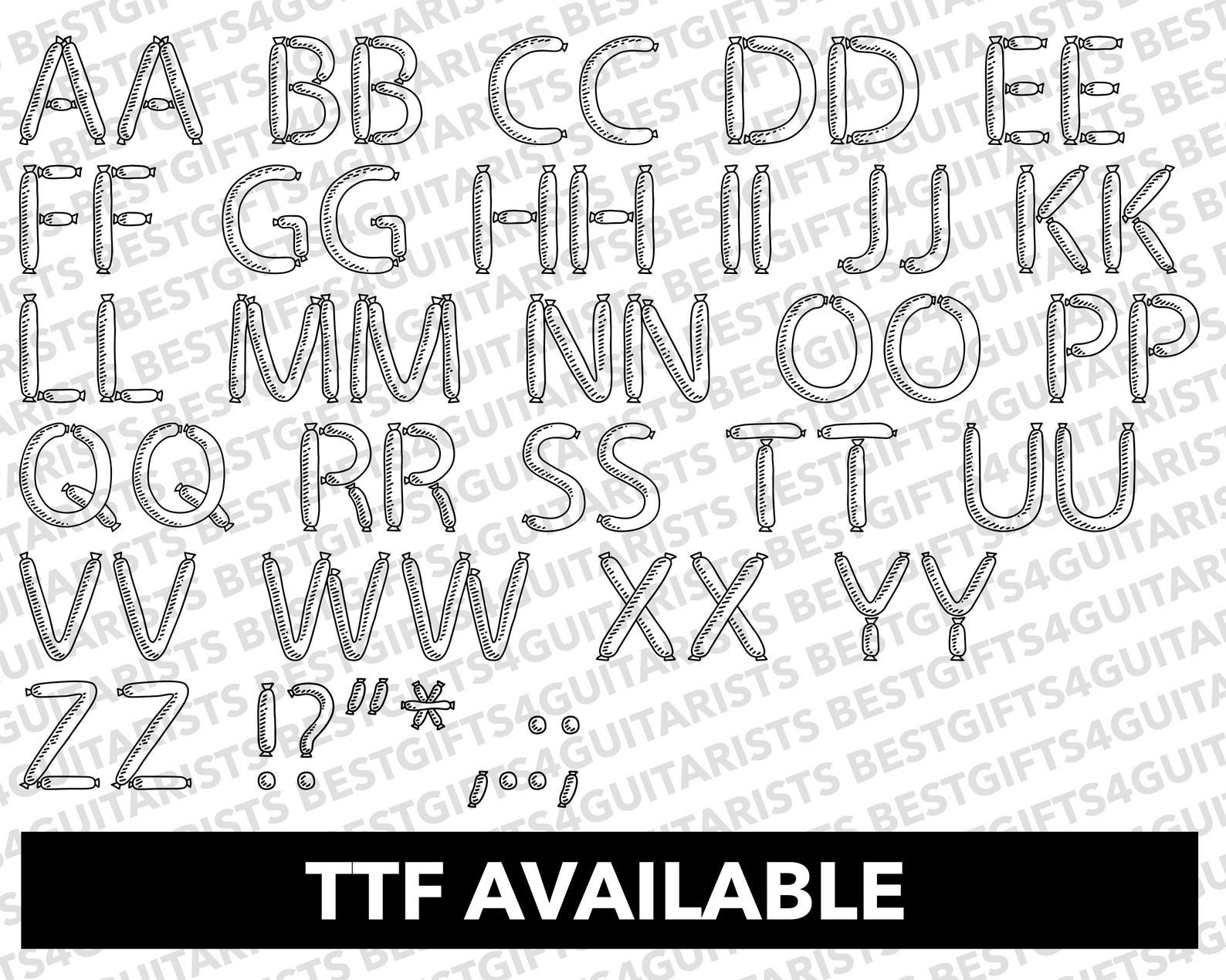 Hot Dog Font SVG - Hot Dog Font PNG - Hot Dog Font Clip Art - Hot Dog ...